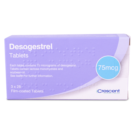 Desogestrel 75microgram tablets (84 Tablet(s))