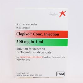 Clopixol Conc 500mg/1ml solution for injection ampoules 5 ampoule